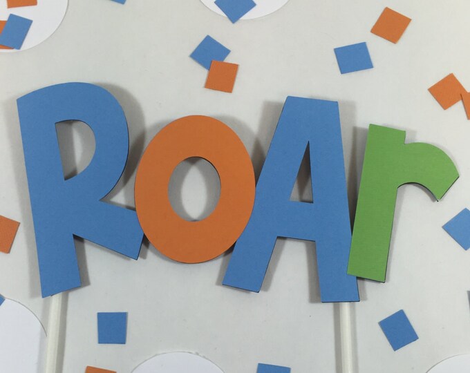 Roar Cake Topper, Dinosaur Theme Cake Topper,dinosaur Birthday Party ...