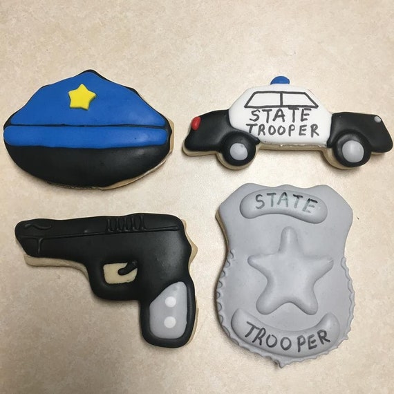 1 Dozen Police Hand Decorated Cookies - Etsy