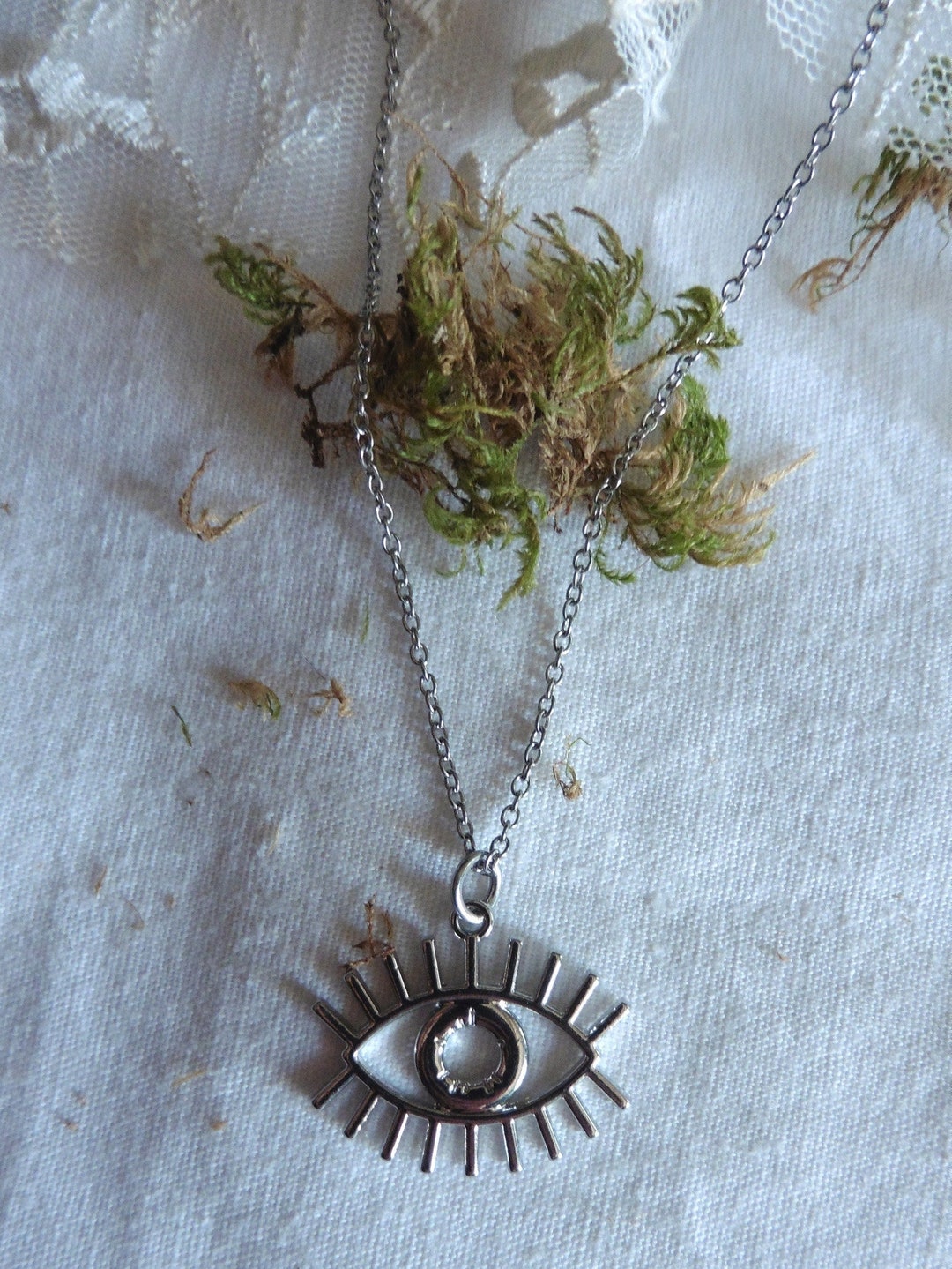 Lucky Greek Eye Necklace, Evil Eye, Protection, Minimalist, Horus ...