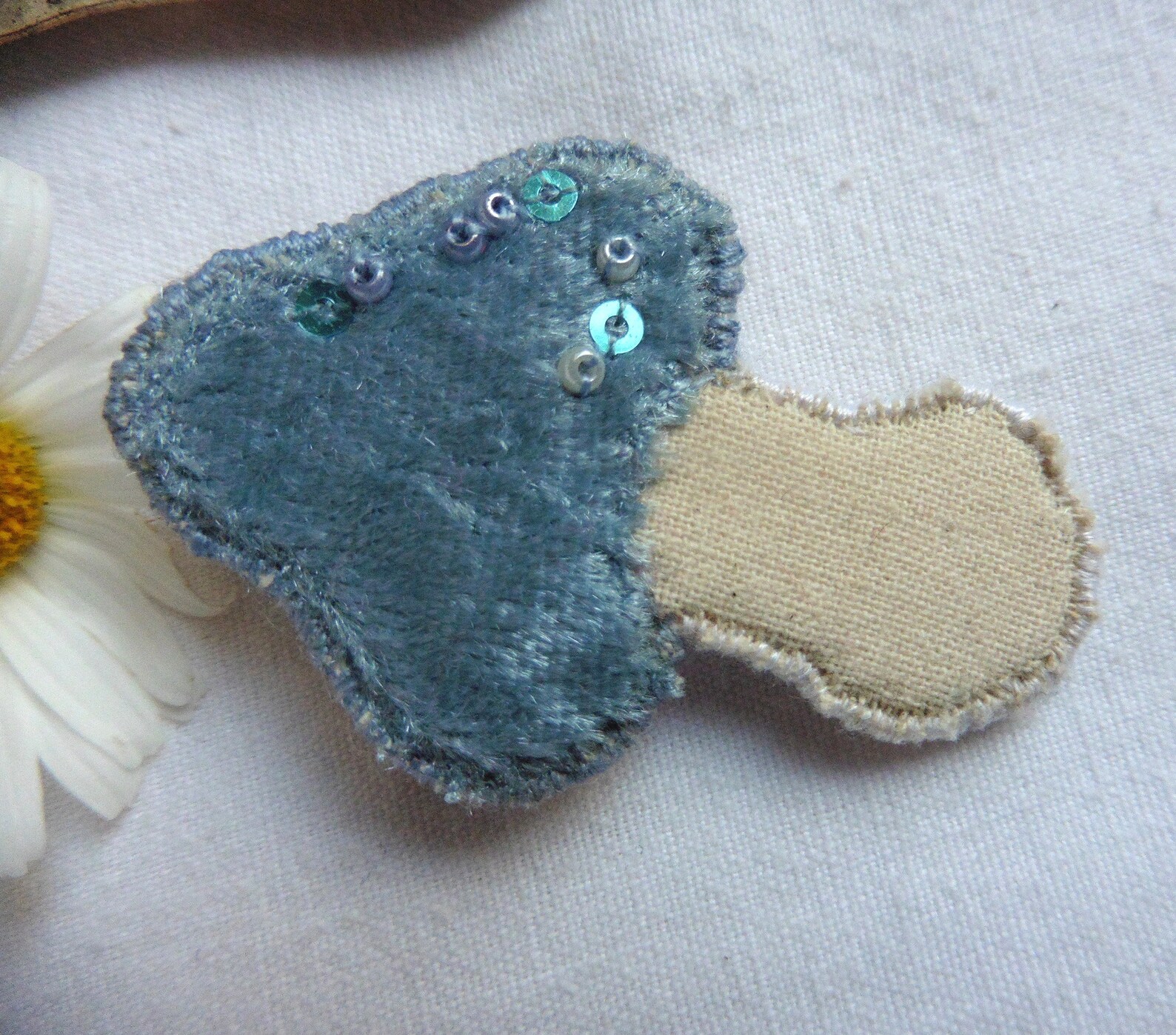 Cottagecore Velvet Mushroom Embroidery Brooch Nature, Toadstool Brooch ...