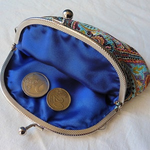Large Bollywood Indian Printed Cotton Retro Clasp Purse, Coin Purse ...