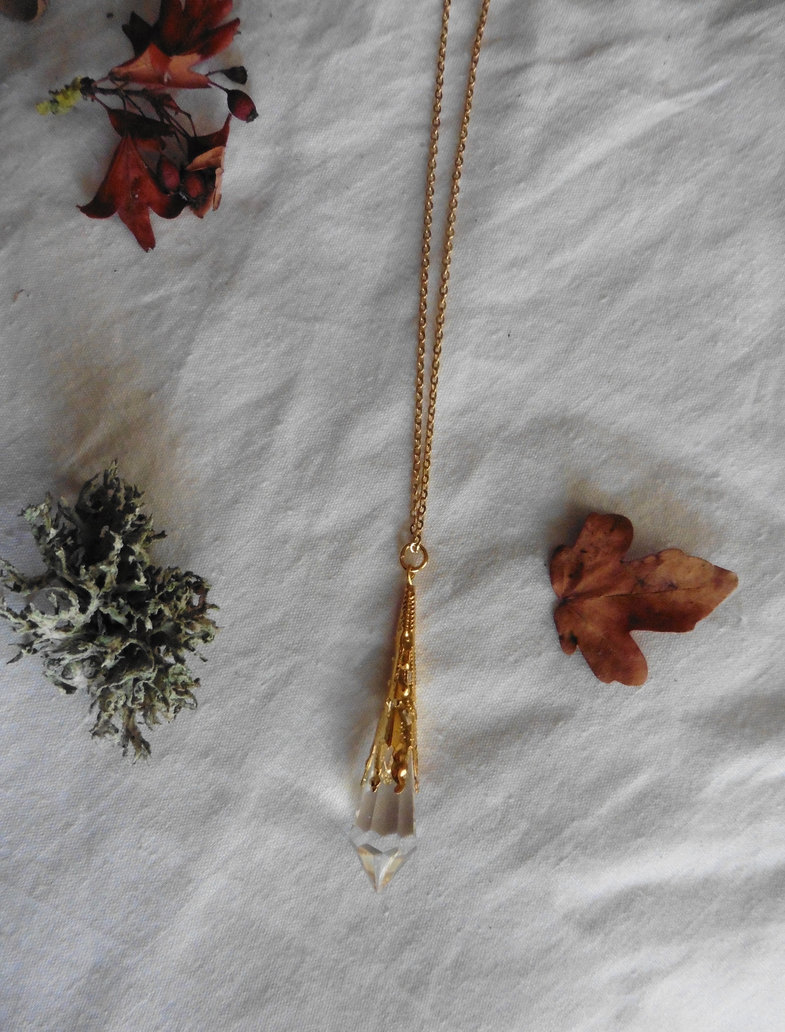 Elven Snow Ice Queen Teardrop Pendulum Necklace Crystal - Etsy