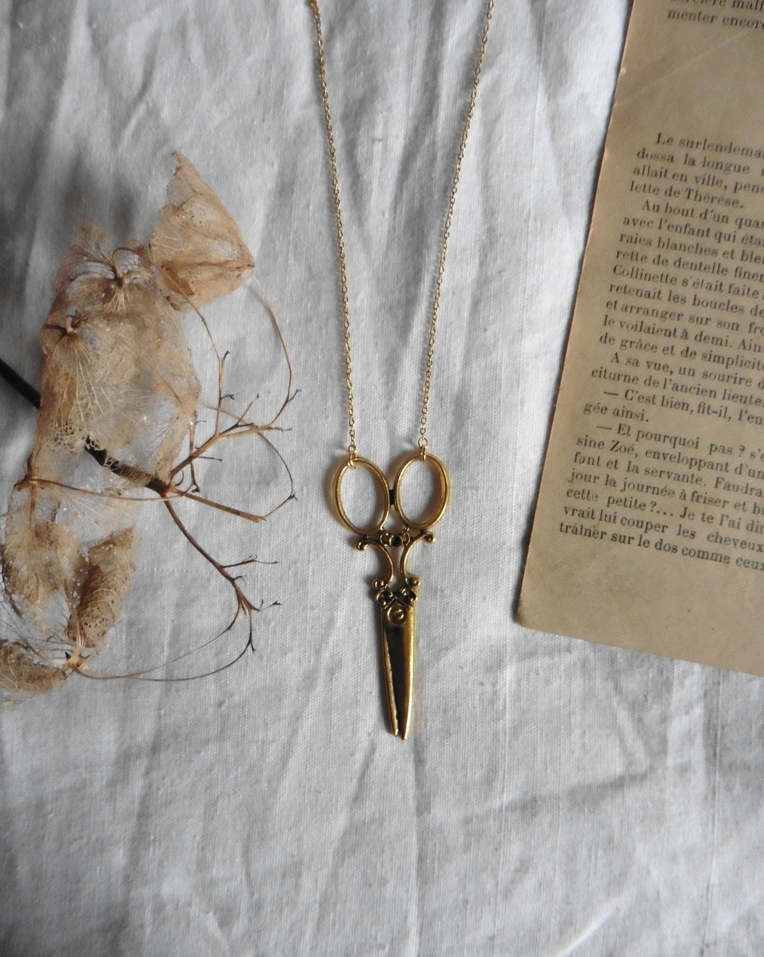 Cottagecore Victorian Scissors Necklace, Gothic Necklace, Shabby Style ...