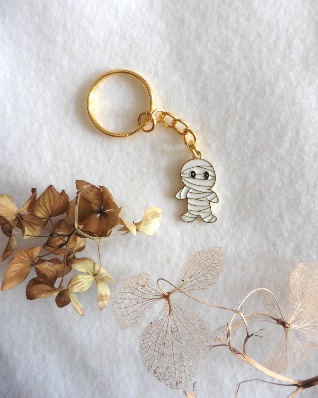 Mummy Golden Enamel Keychain, Mummy Keyring, Mummy Keychain, Gothic ...