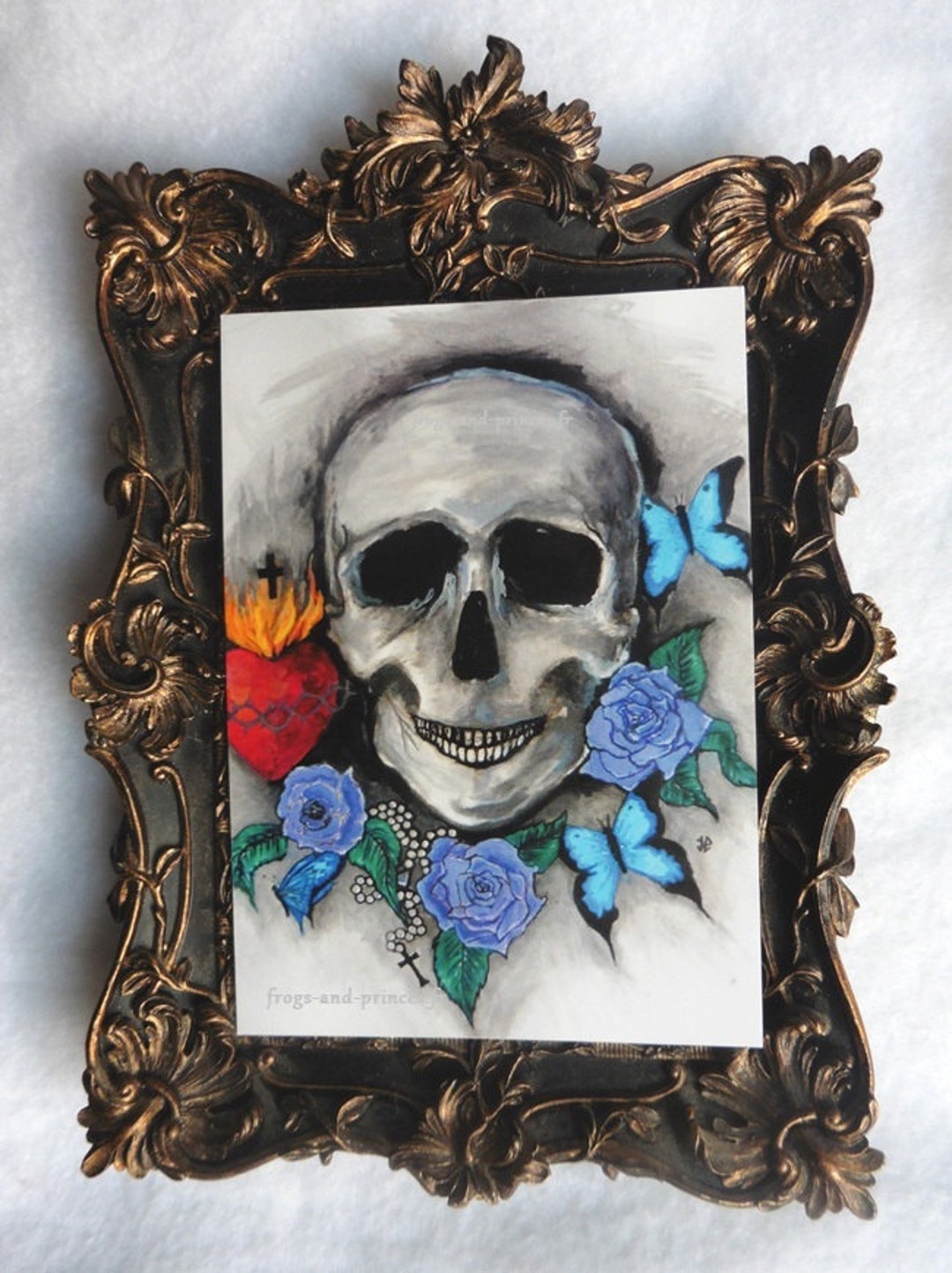 Vanitas Skull & Sacred Heart Memento Mori Postcard, Skull Art, Greeting ...