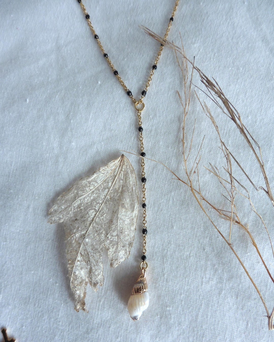 Echo of the Sea Y Necklace Gold Shell Choker, Mermaidcore, Mermaid ...