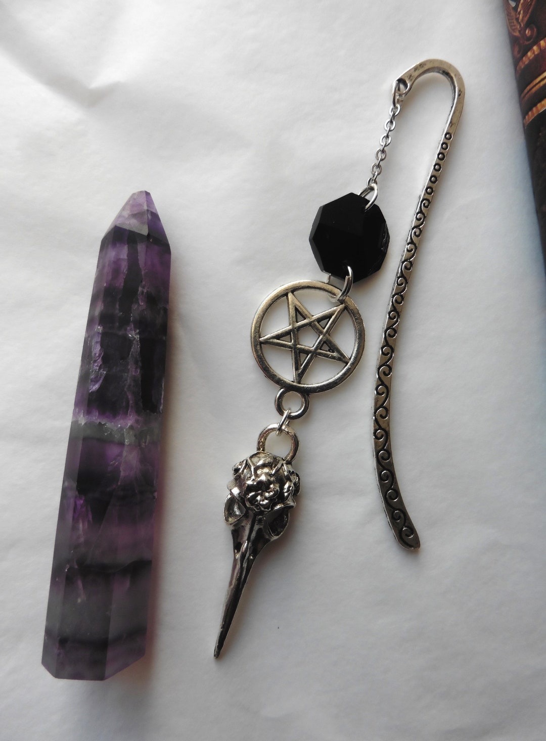 Nevermore Pentacle Raven Bird Skull Gothic Bookmark, Edgar Allan Poe ...