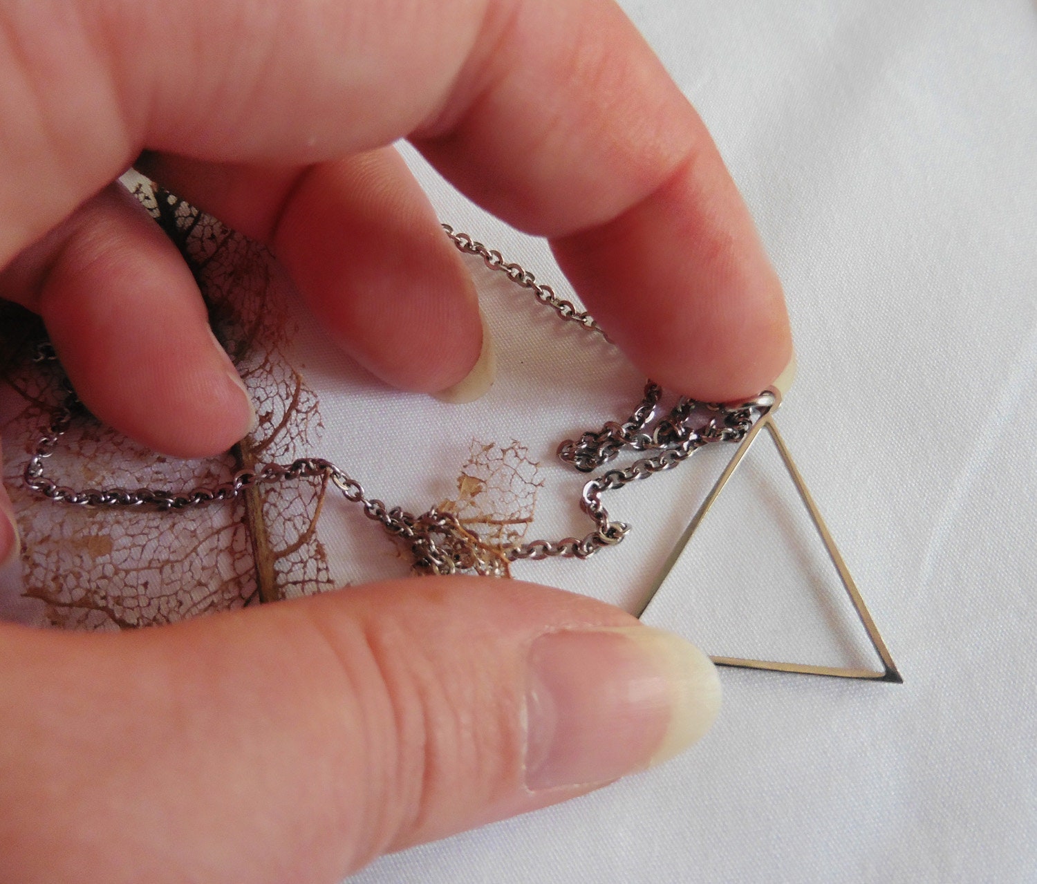 Occult Symbol Fire Element Triangle Necklace Esoteric Black | Etsy
