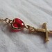 Red Heart & Gold Sword Necklace, Dagger, Knight, Dark Academia, Gothic ...