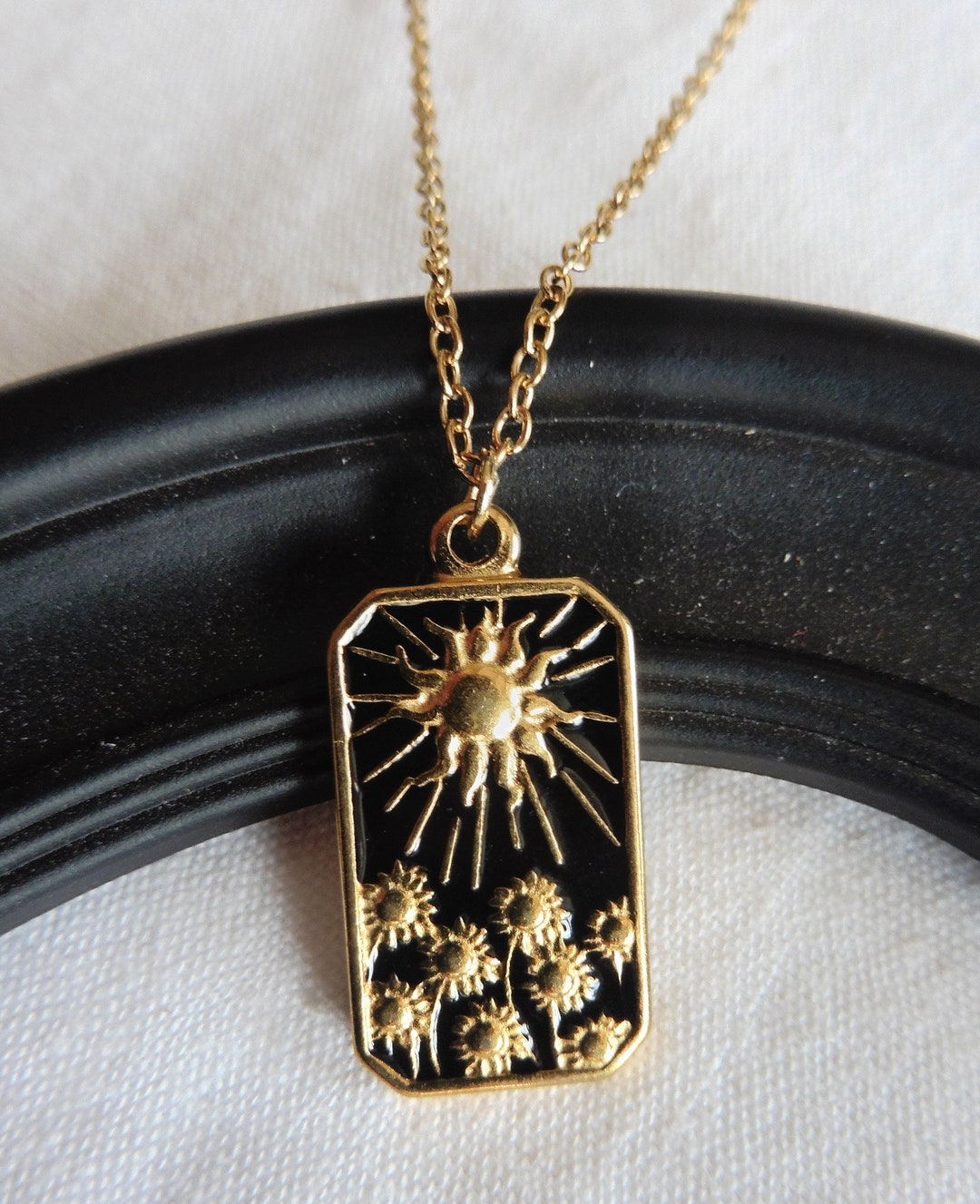 Helios God & Clytie, Sun and Sunflower Necklace, Tarot Necklace ...