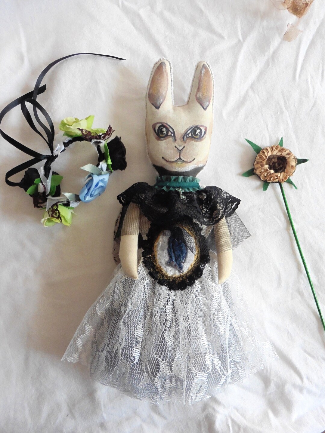 Lady Rabbit Bunny Hare Art Doll, Angel Doll, Elven Doll, Fairy Tale ...