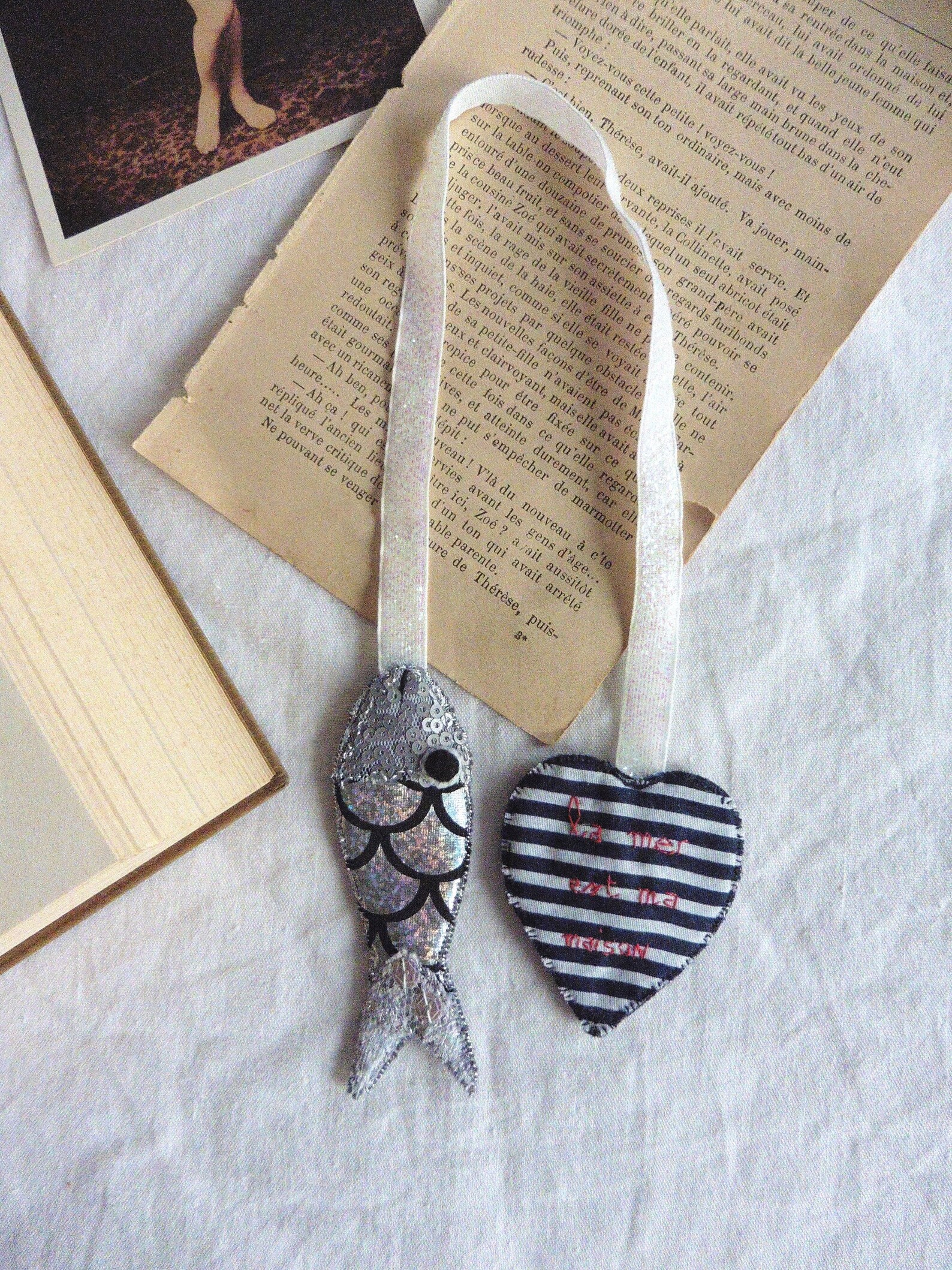 Fish and Heart Bookmark, Sardine, Sailor, Nautical, Book Lover, Fish ...