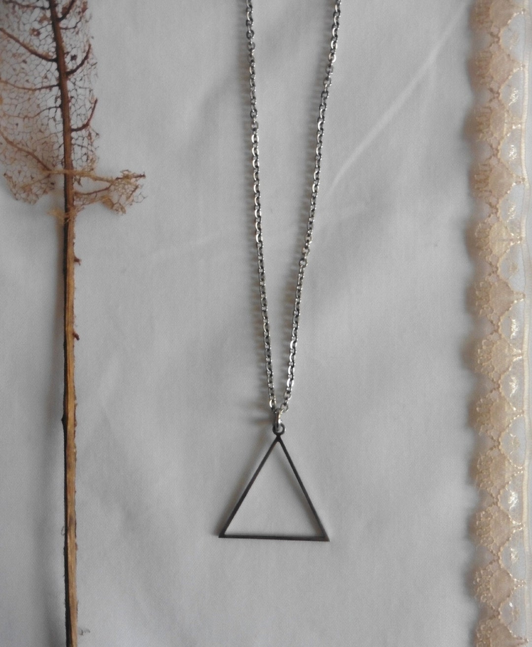 Occult Symbol Fire Element Triangle Necklace, Esoteric, Black Sun ...