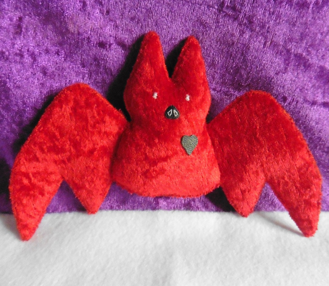 Adopt a Bat, Red Bat, Valentine Gift, Bat Ornament, Bat Doll, Art Doll ...