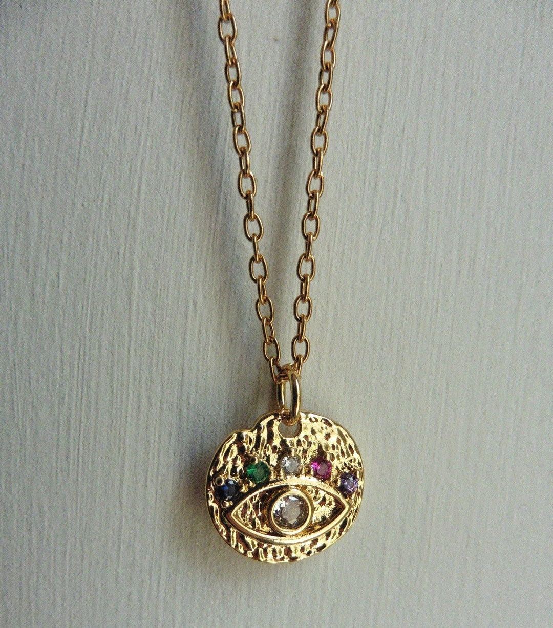 Medusa Dainty Gold Mati Greek Eye Necklace, Ophthalmologist Gift, Boho ...