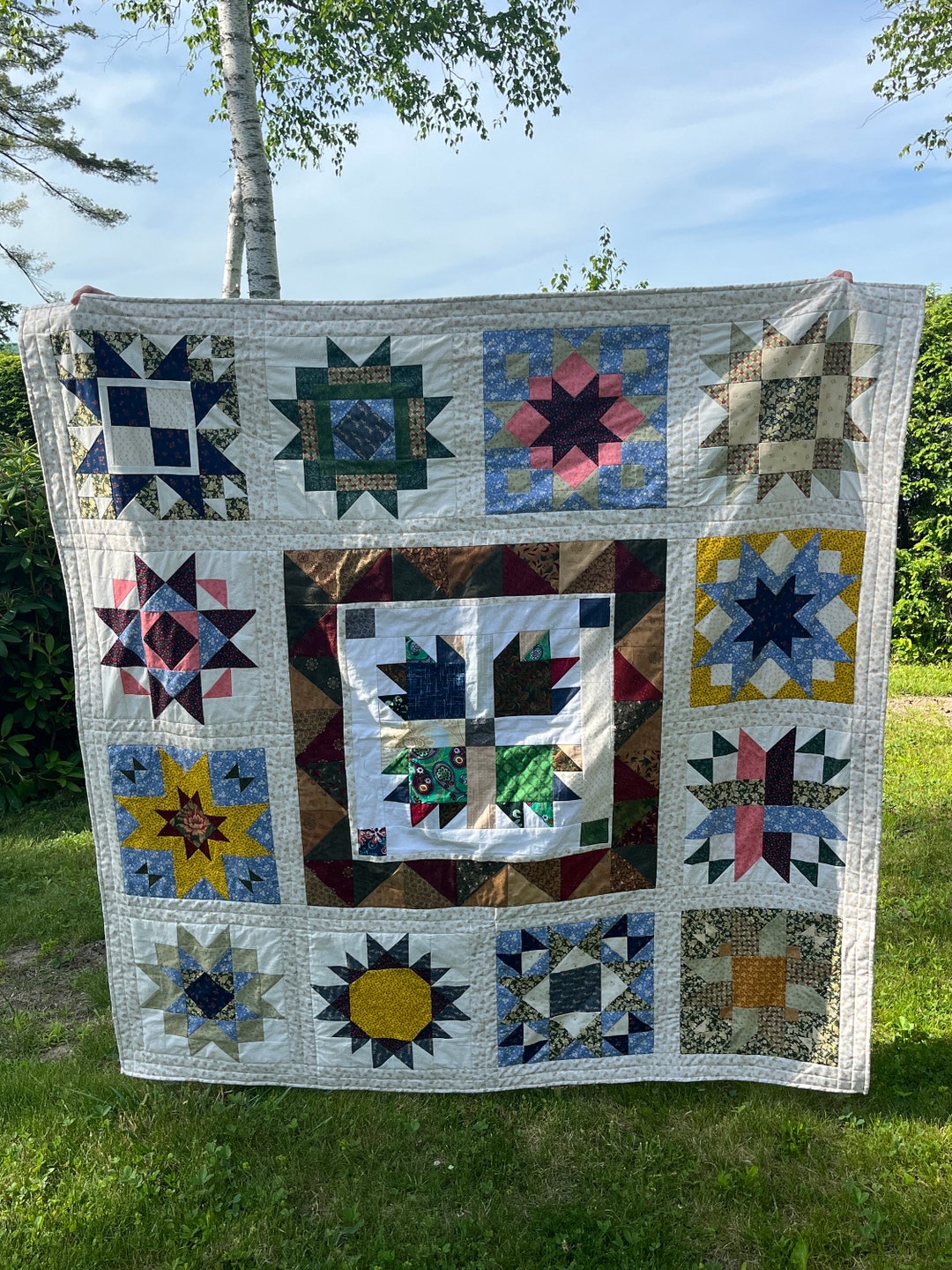 Scrappy Traditional Block Quilt - Etsy