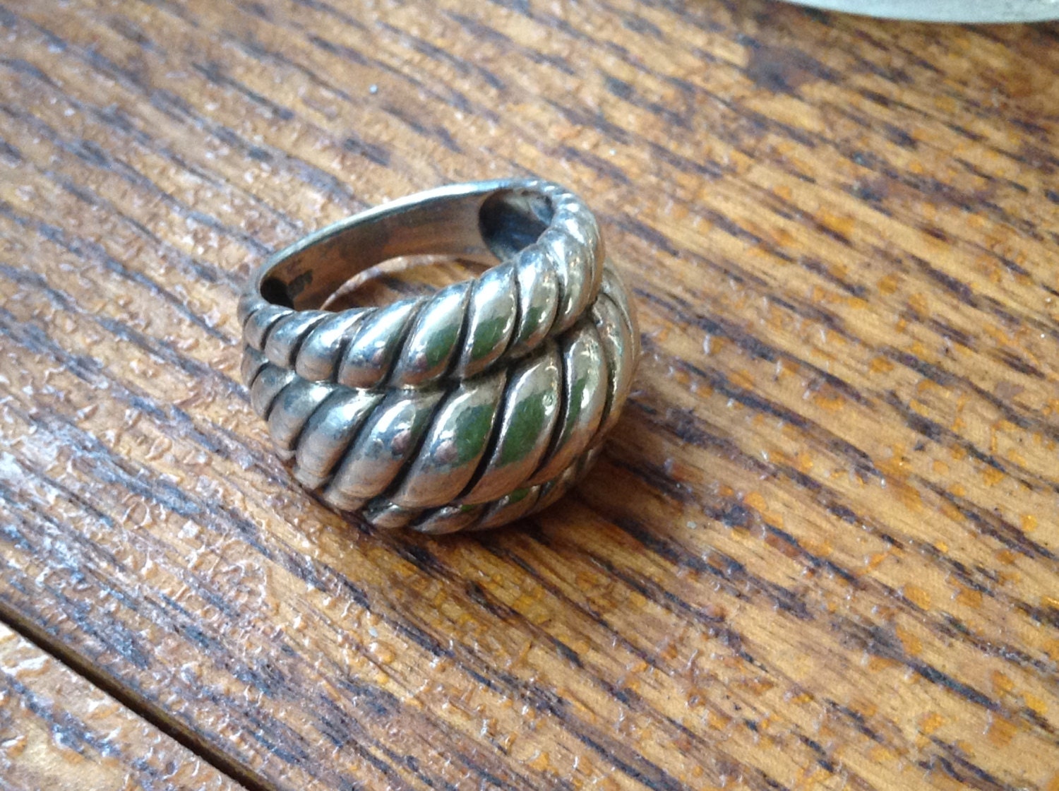Sterling Triple Rope ring , size 7.5 - Etsy Italia