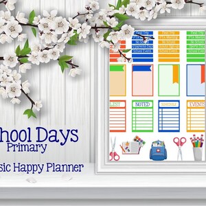 School Days - Happy Planner Stickers Printable - Weekly Planner ...