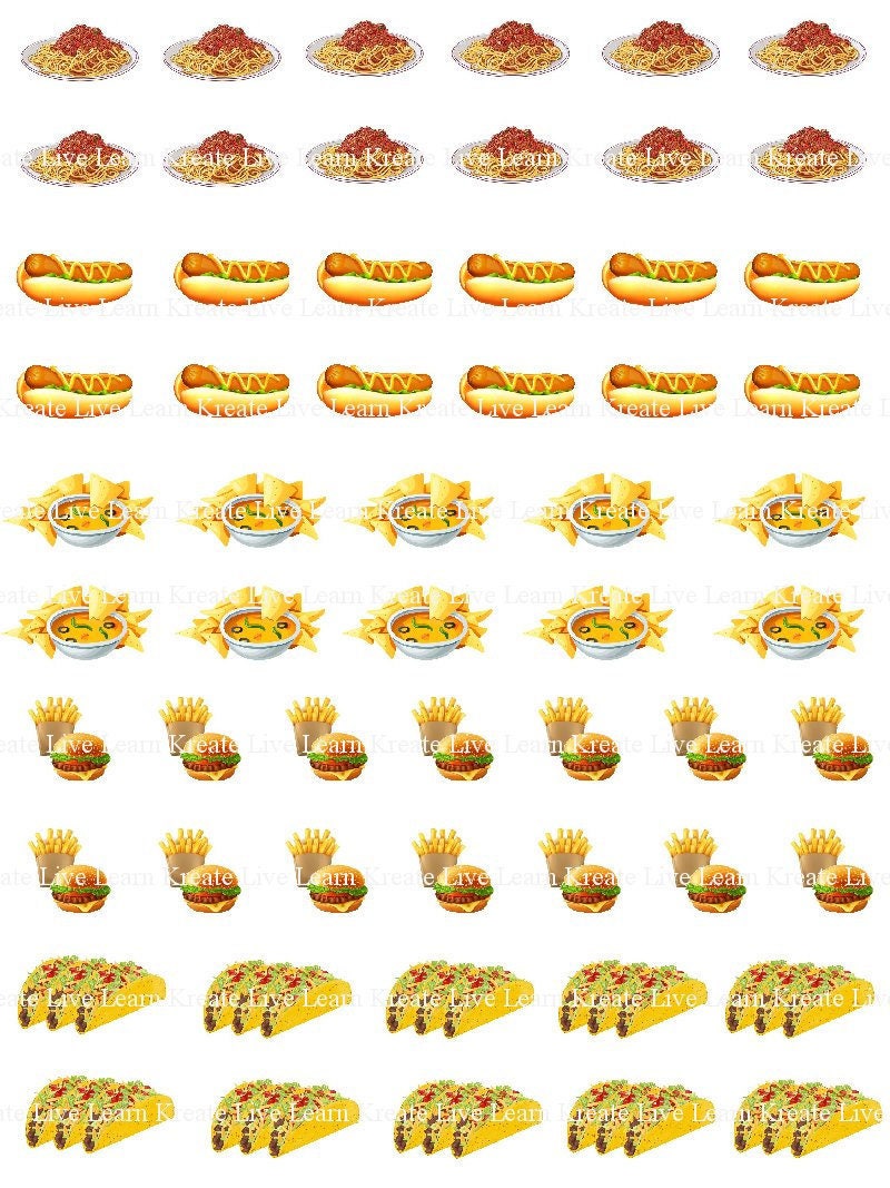 Happy Planner Sticker Printables - Junk Foods - Etsy