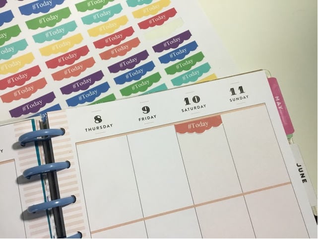 Happy Planner Classic Printable Header Stickers #today {scallop} - Etsy