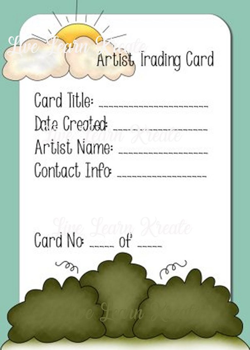 Artist Trading Card Label [outdoors] - Etsy