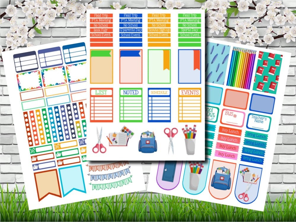 School Days Happy Planner Stickers Printable Weekly - Etsy