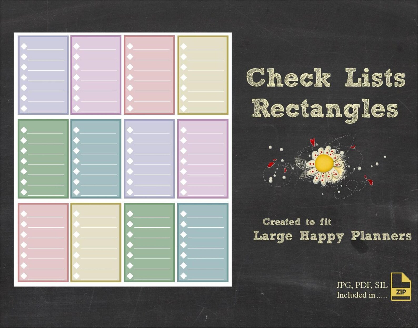 Happy Planner Sticker Printables - List Box [rectangle] - Etsy