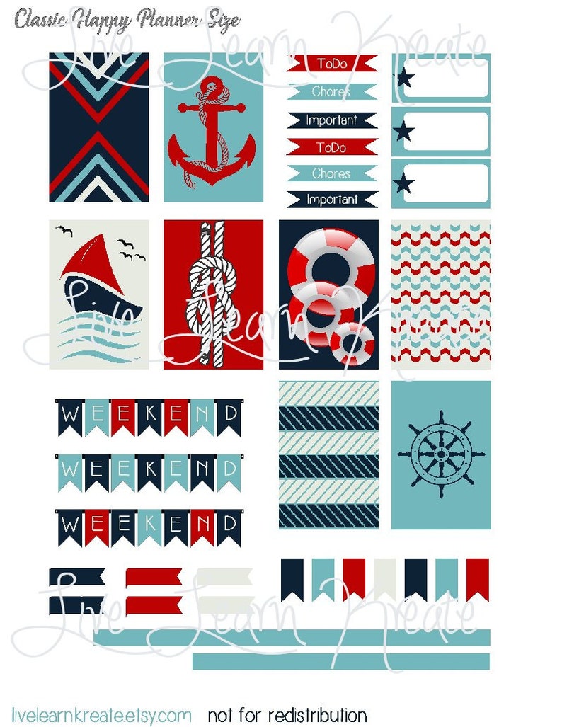 Planner Stickers [nautical] - Etsy