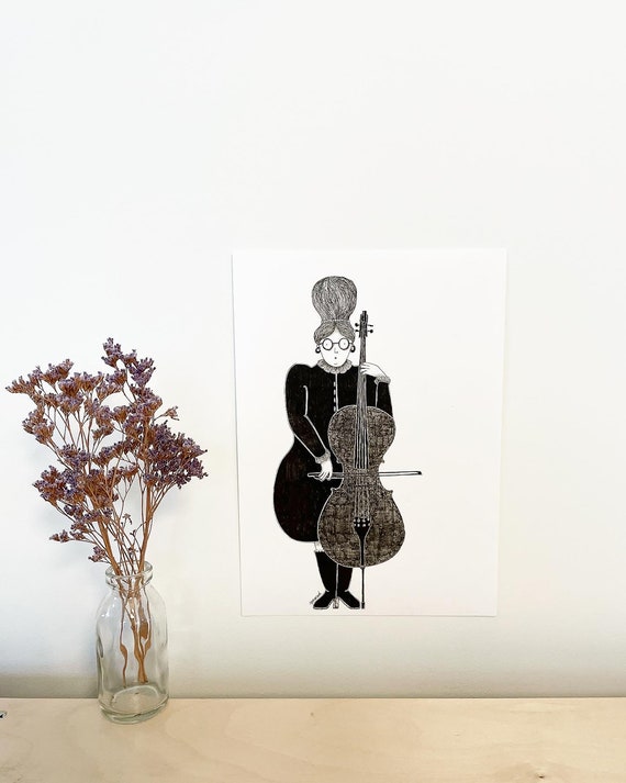 Cello Woman A4 Signed Limited Edition Art Print - Etsy