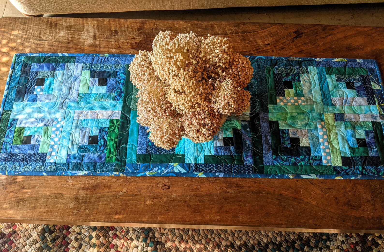 Quilted Table Runner Log Cabin Table Runner Table Topper - Etsy