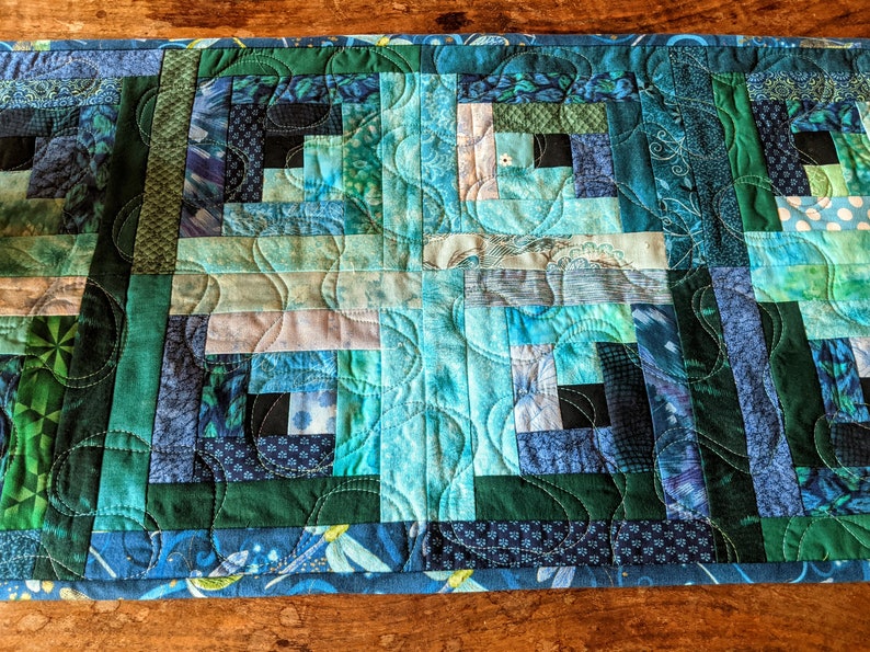 Quilted Table Runner Log Cabin Table Runner Table Topper - Etsy