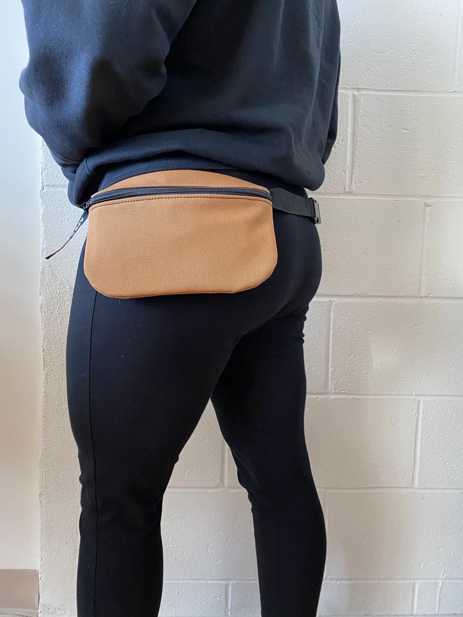 Black Fanny Pack Black Belly Bag Bum Bag Belly Bag Vegan - Etsy
