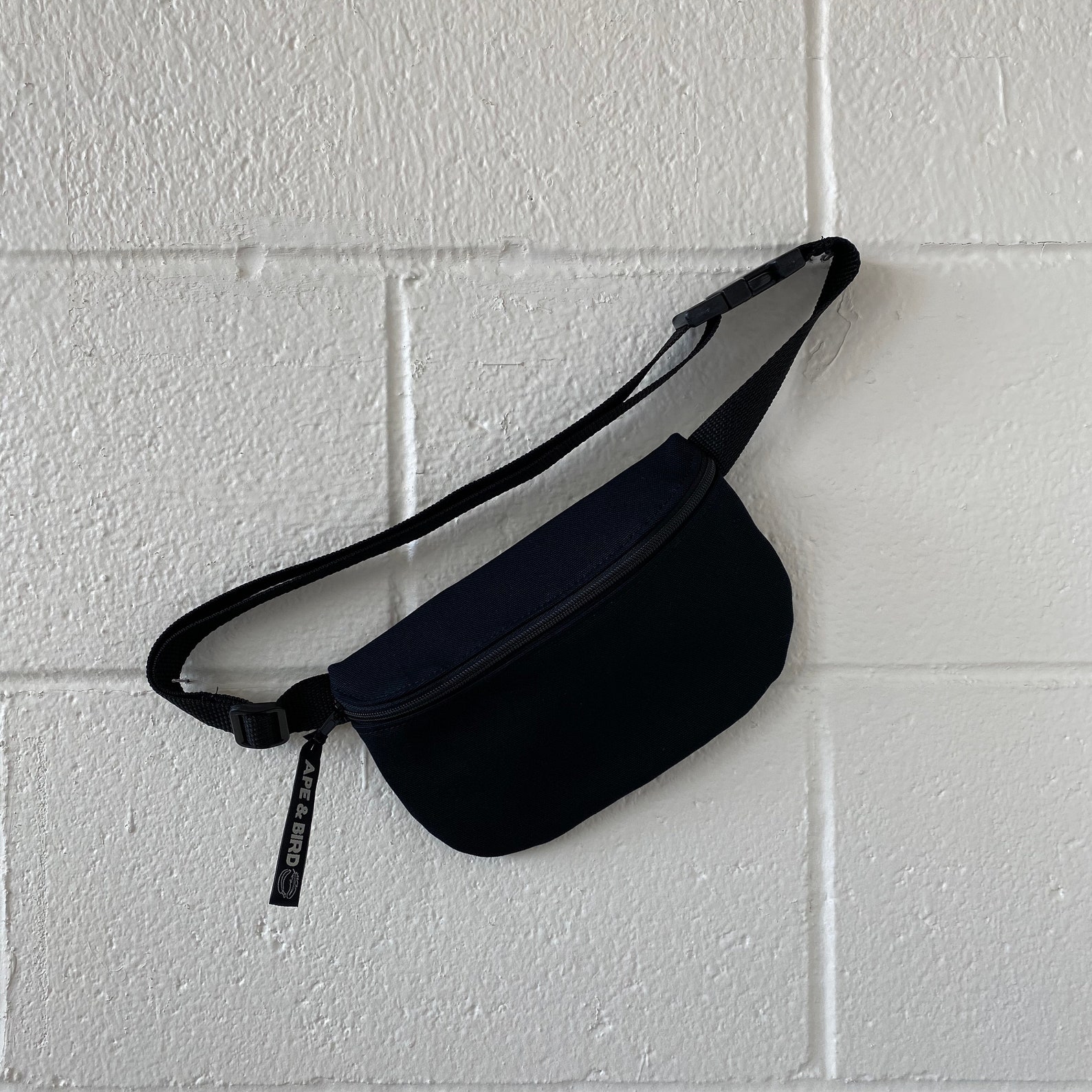 Black Fanny Pack Black Belly Bag Bum Bag Belly Bag Vegan - Etsy