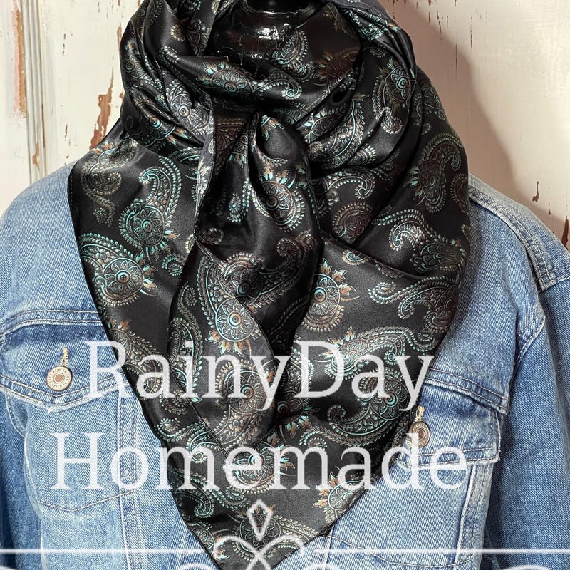 Black and Rust Silk Scarf - Etsy