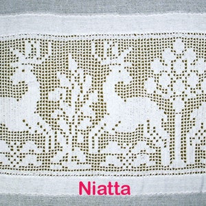 Vintage Filet Crochet Deer Runner Pattern, Crochet Curtain - Etsy