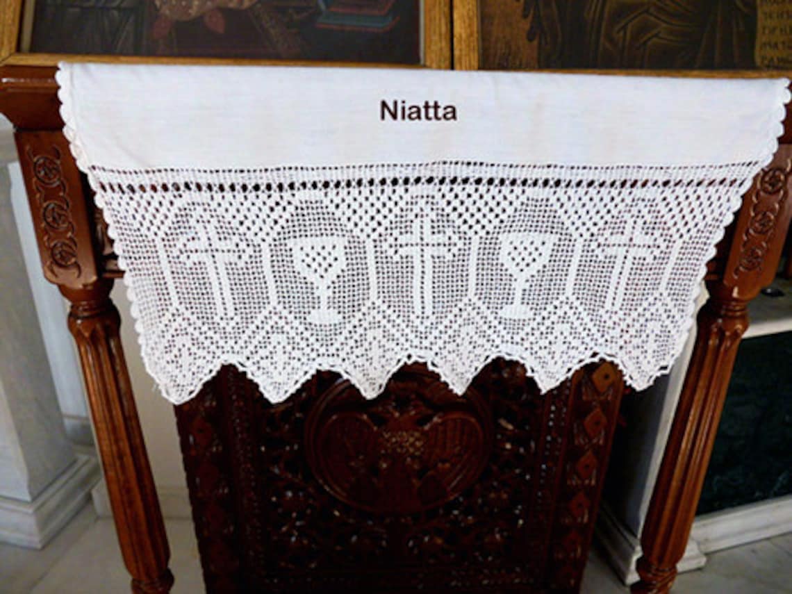 Crochet Vintage Pattern, 7 Religious Lace Trims, Filet Altar Church ...