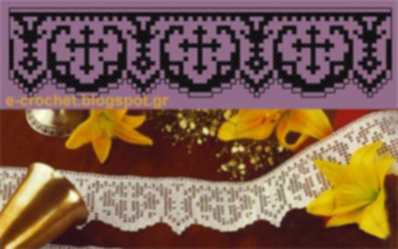 Crochet Vintage Pattern, 7 Religious Lace Trims, Filet Altar Church ...