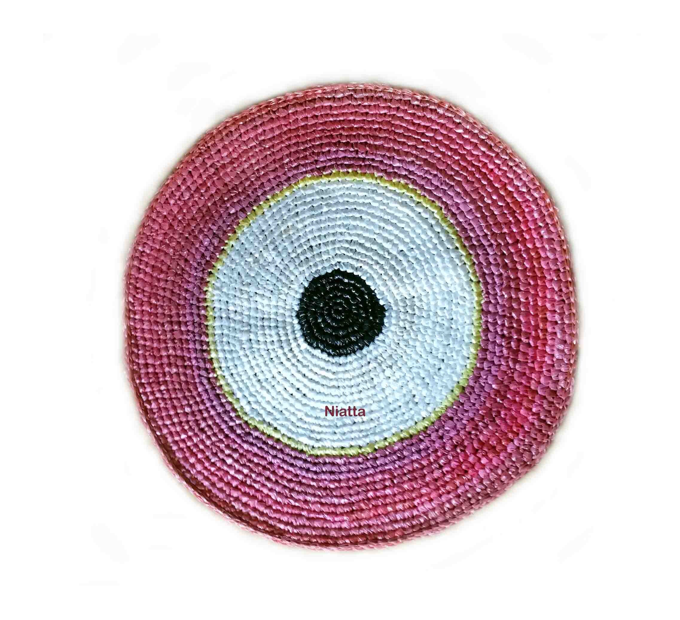 Red Evil Eye Floor Mat, Plastic Bag Rug, Crochet Carpet Plarn - Etsy UK