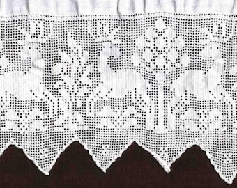 Vintage PDF Pattern for Filet Crochet Dancing Deer Runner Instant ...