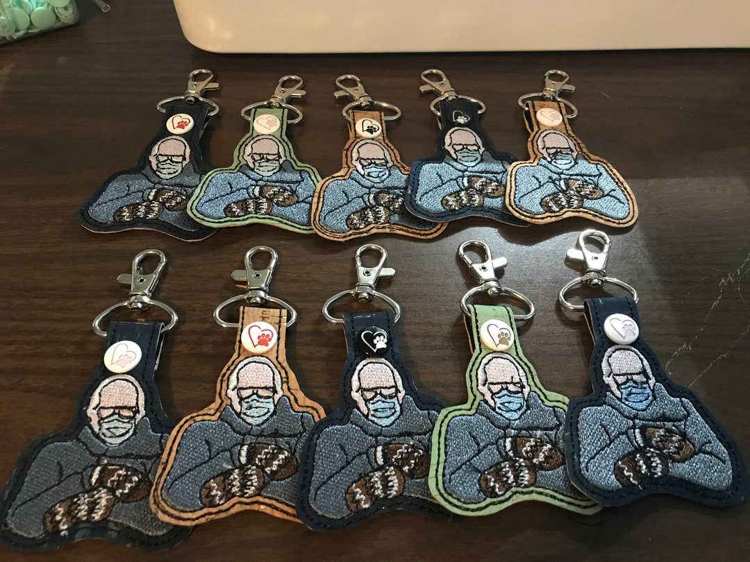 Bernie and His Mittens Key Fob - Etsy