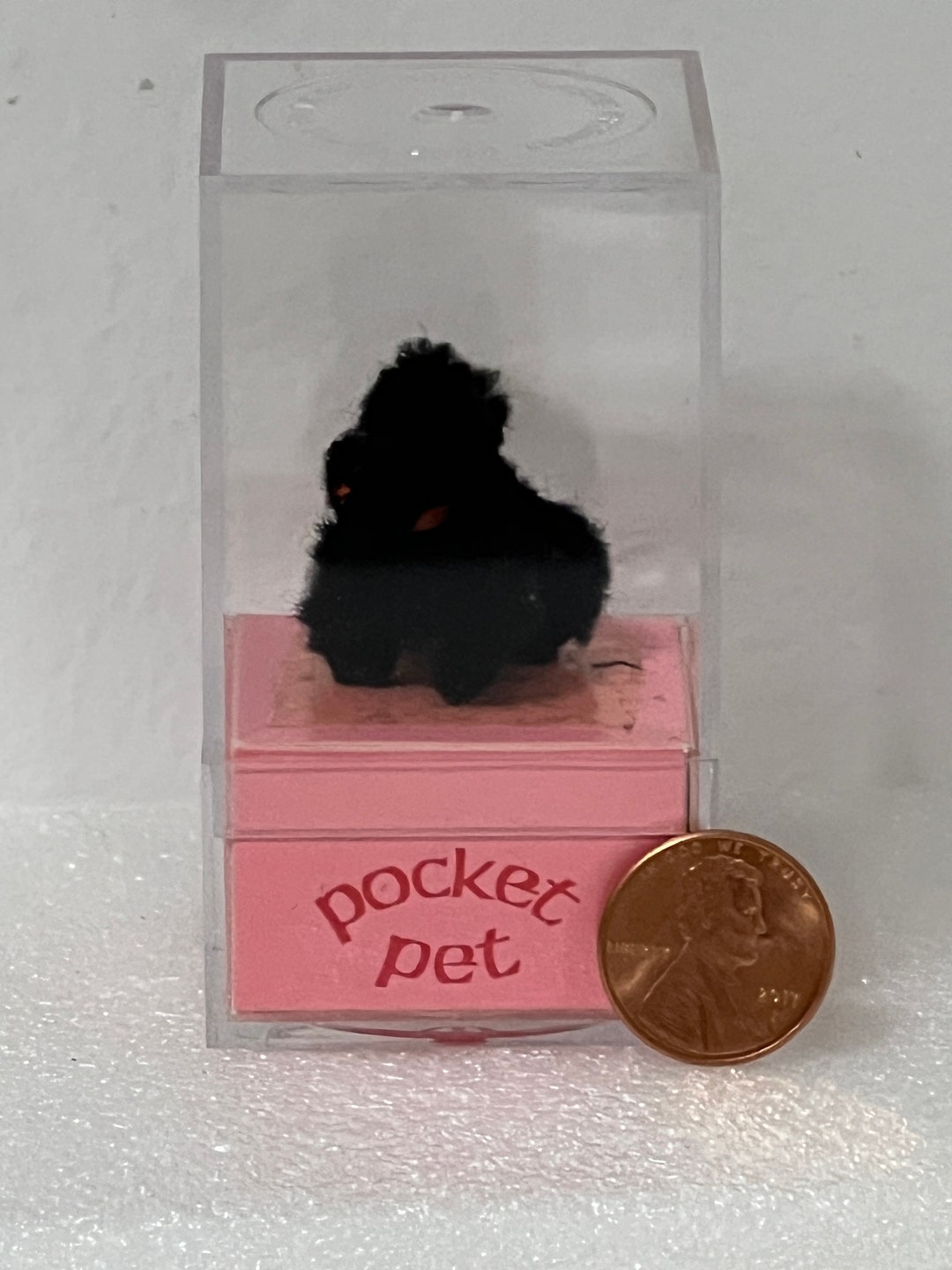 Vintage 1.25" ARA Wool Pocket Pets Pet - Black FRENCH POODLE Puppy Dog ...