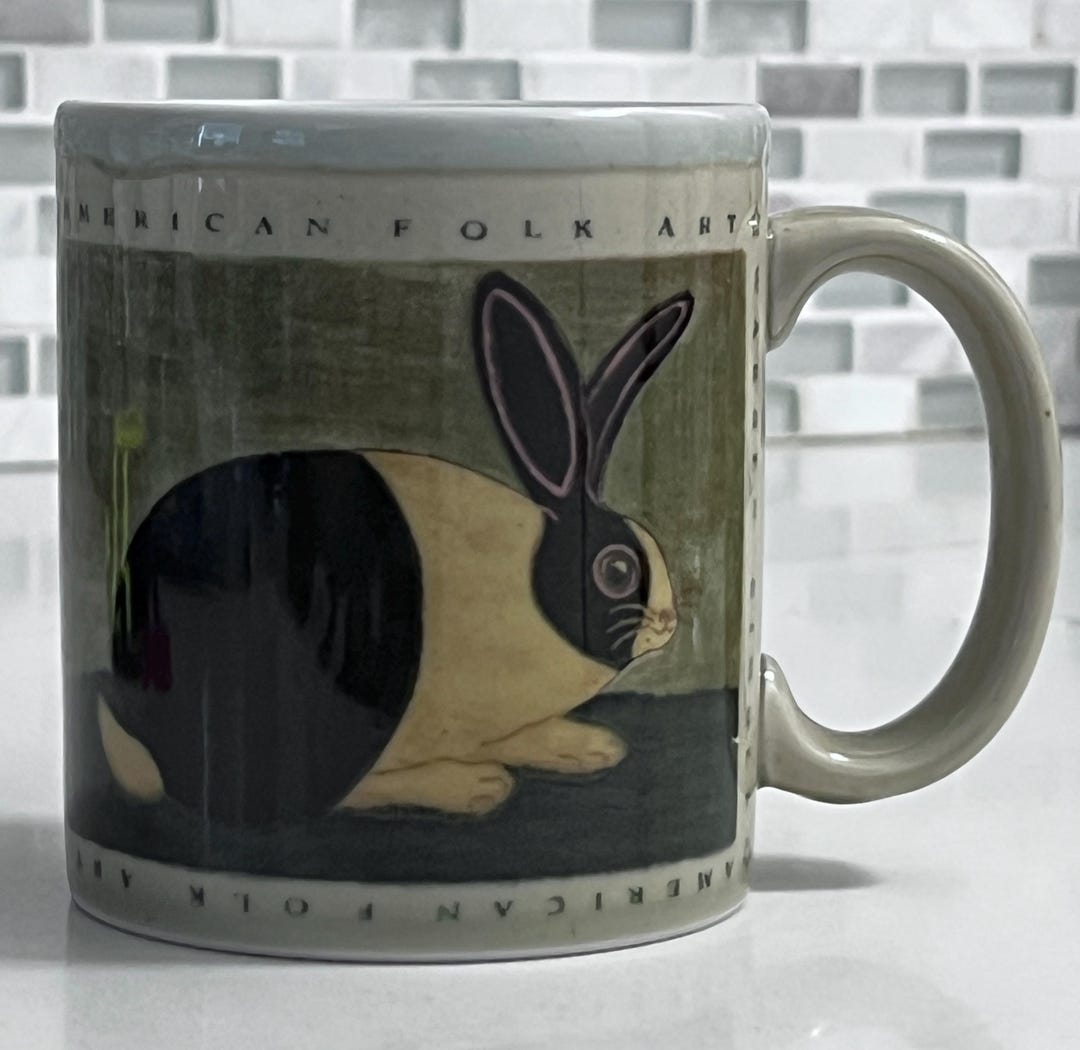 Warren Kimble ~ American Folk Art Bunny Rabbit Mug ~ by Otagiri Japan ...