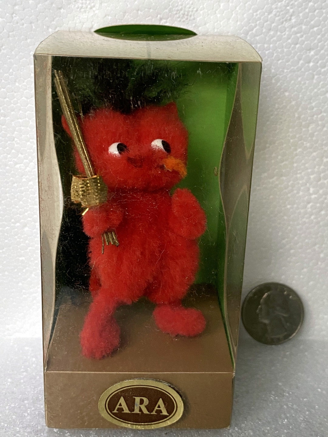 Vintage 3.5 ARA Wool Pocket Pets Pet RED DEVIL Jeretzian Austria New in ...