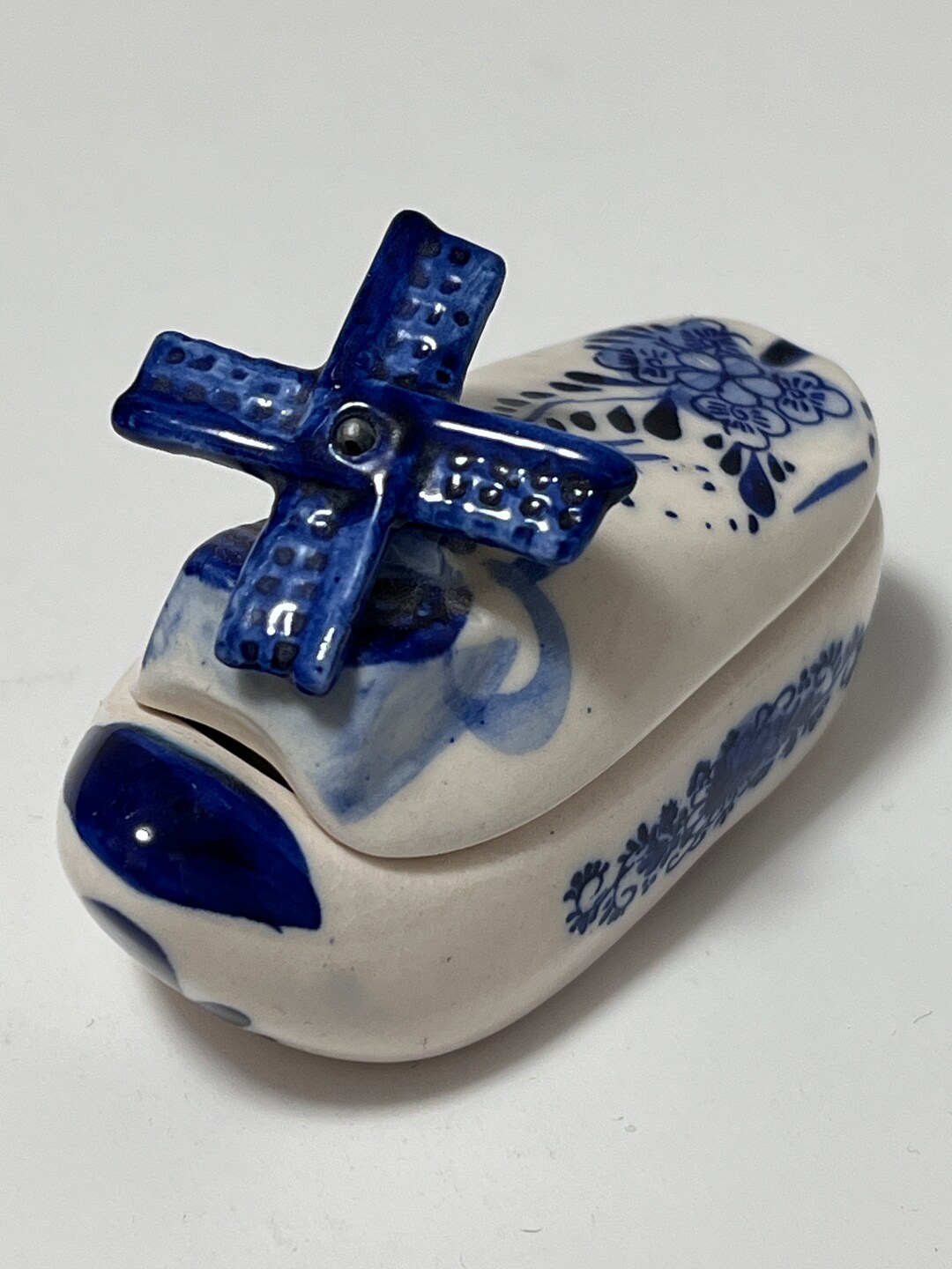 Vintage Blue Delft Deco Porcelain Miniature Clogs With/ Spinning ...