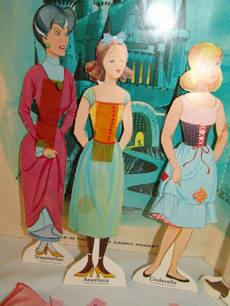 Vintage Cinderella Paperdolls Original 1964 Excellent Etsy
