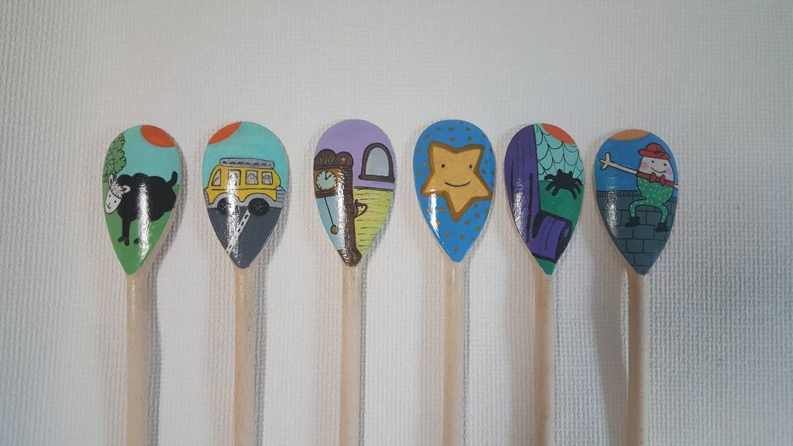 Set of 6 Nursery Rhyme Story Spoons. Choose Any 6 From 30 | Etsy UK