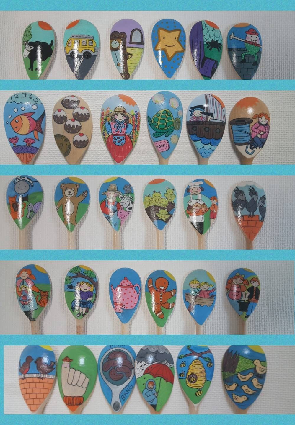 Set of 6 Nursery Rhyme Story Spoons. Choose Any 6 From 30 | Etsy UK