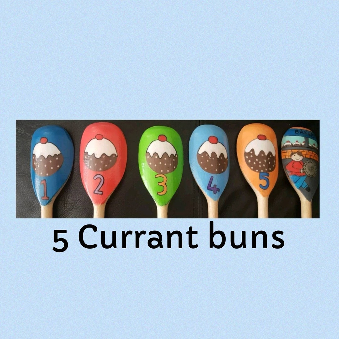 5 Currant Buns Nursery Rhyme Story Spoons - Etsy