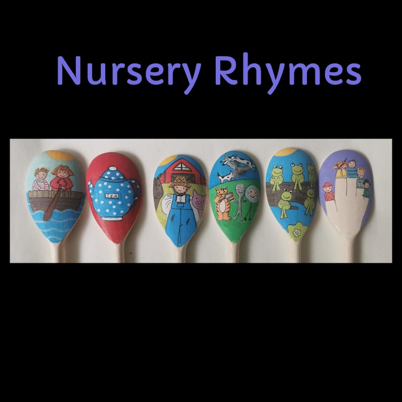 Set of 6 Nursery Rhyme Story Spoons. Choose Any 6 From 24 Designs ...