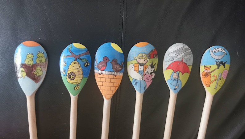 Set of 6 Nursery Rhyme Story Spoons. Choose Any 6 From 24 Designs ...